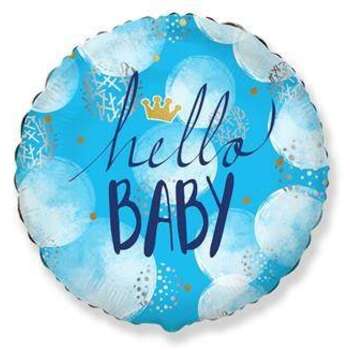 Hello baby Balon iz folije Blue okrogel 46 cm | Kotlar spletna trgovina ...